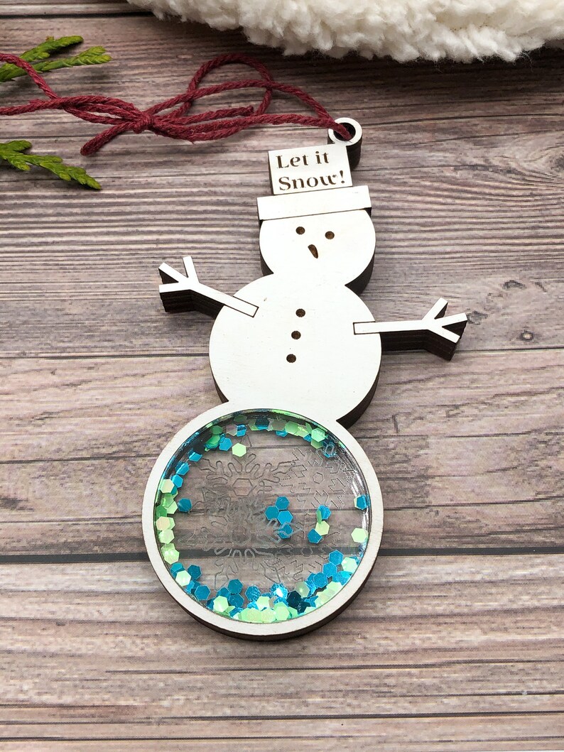 Snowman With Acrylic Christmas 2020 Ornament for Glowforge - Etsy