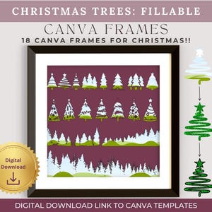 18 Fillable Canva Christmas Tree Frames Perfect for Holiday Cards ...