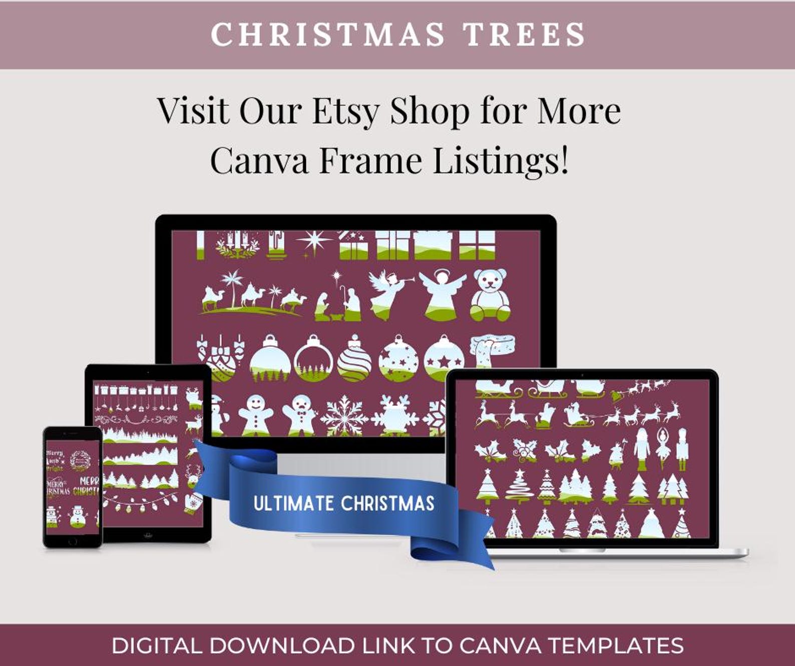 18 Fillable Canva Christmas Tree Frames Perfect for Holiday Cards ...