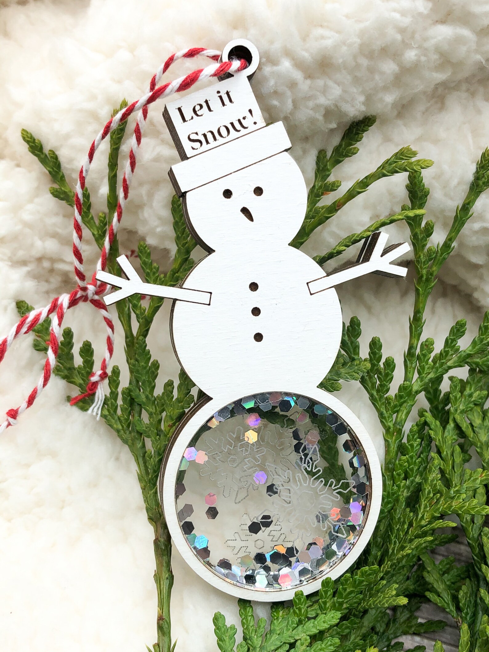 Snowman With Acrylic Christmas 2020 Ornament for Glowforge - Etsy
