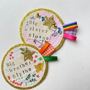 Personalized Big Brother/sister Badge: New Sibling Gift - Etsy