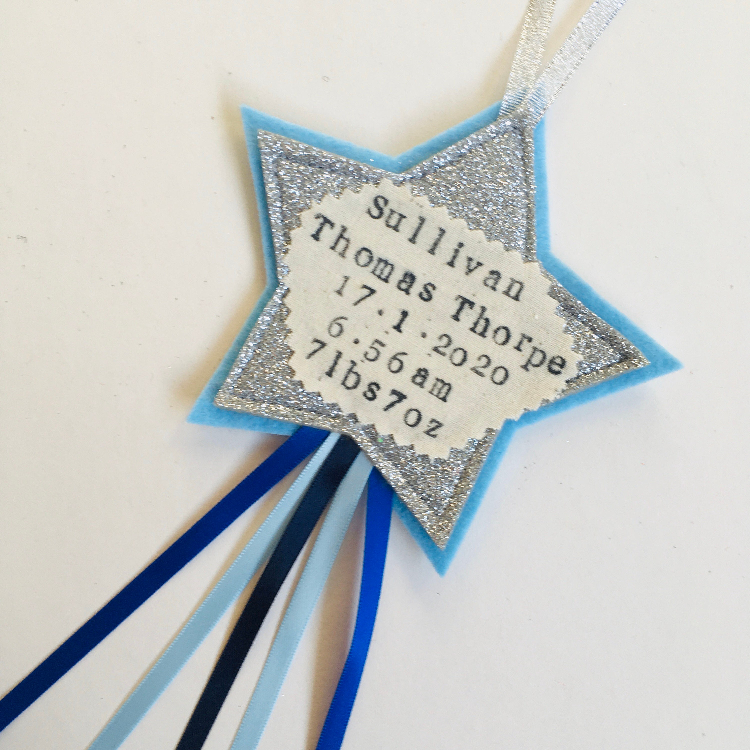 Baby Star Hanging, Christening Gift Star Hanging, Baby Name Weight ...