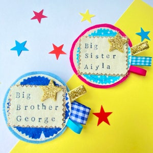 Personalized Big Brother/sister Badge: New Sibling Gift - Etsy