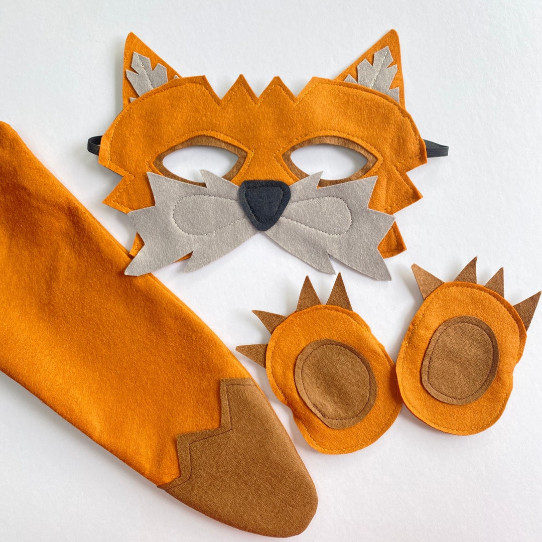 Hand Sewn Felt Coyote Costume: Includes Mask, Tail, Paws - Etsy UK