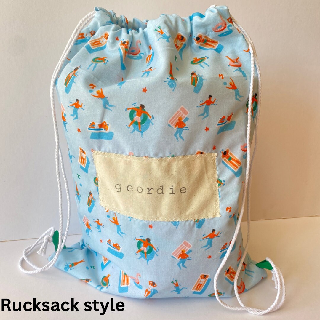 Swim Bag Kids Personalised Drawstring Bag With Name For Kids Back To ...