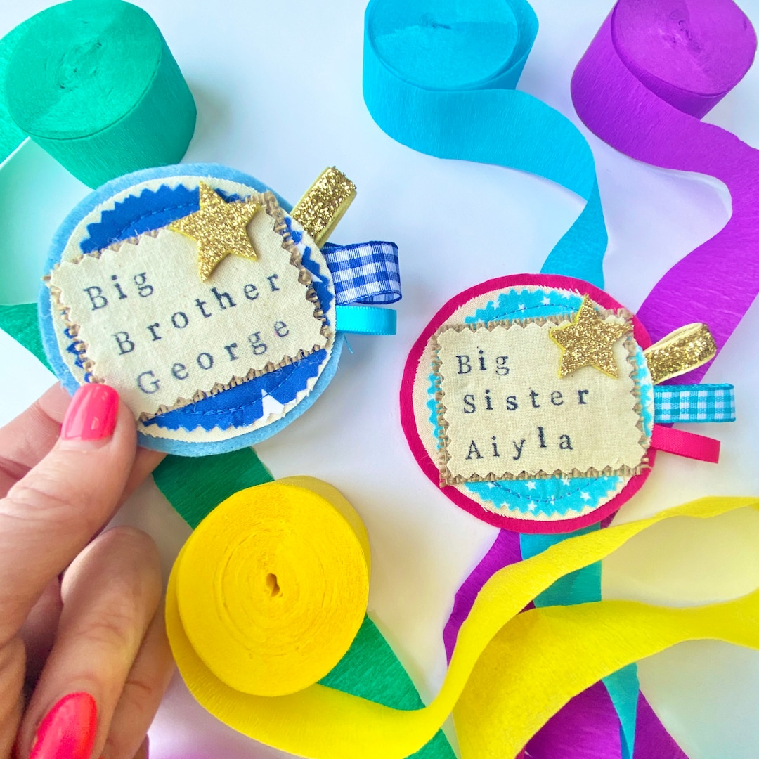 Personalized Big Brother/sister Badge: New Sibling Gift - Etsy