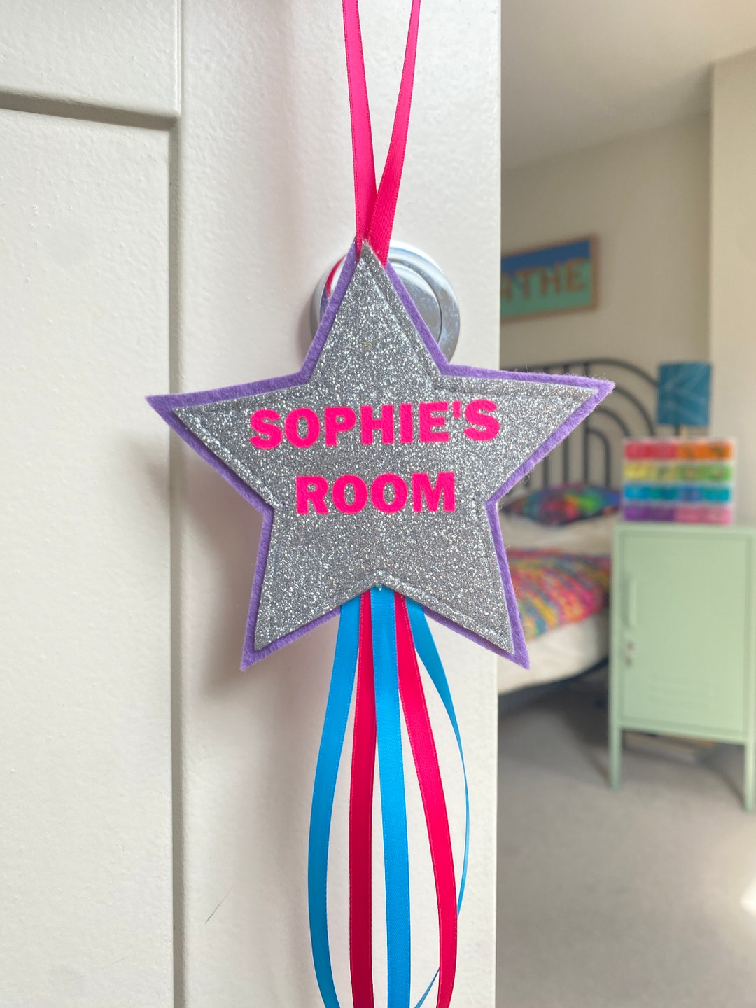 Personalized Glitter Star Name Sign: Nursery Decor, Kids Room Hanging ...