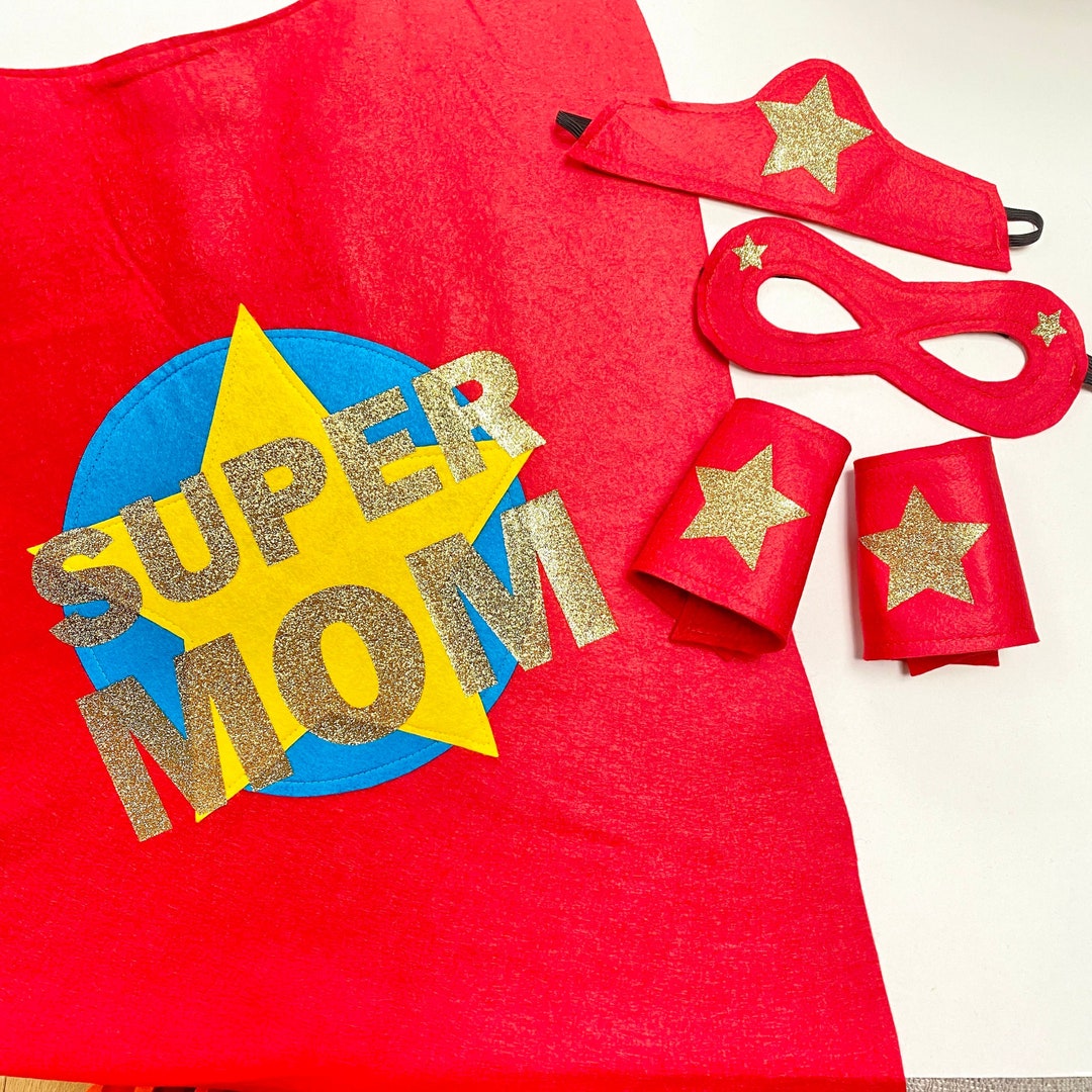 Personalized Super Mom Cape: Gold Glitter Superhero Costume - Etsy