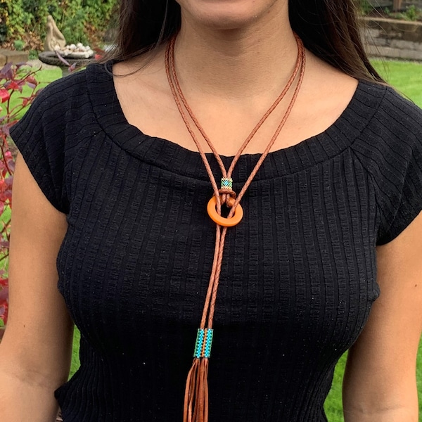 Leather Lariat - Etsy