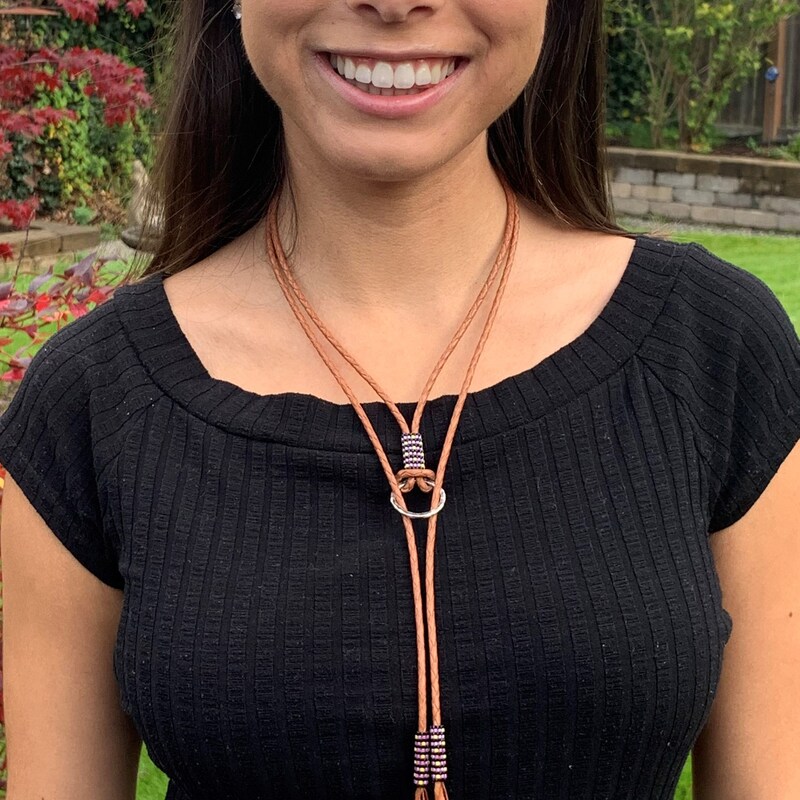 Leather Lariat - Etsy