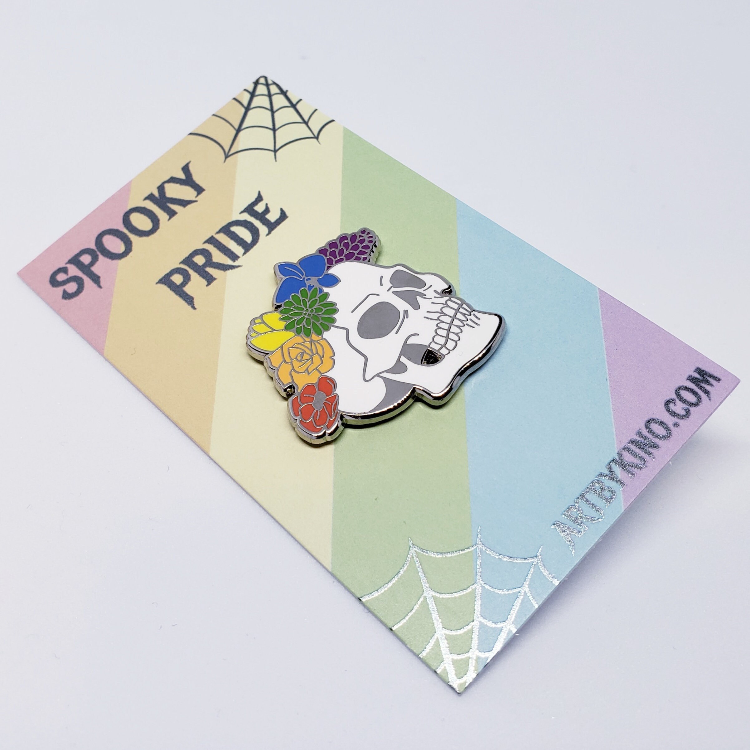 Spooky Gay Pride Skull Enamel Pin | Etsy