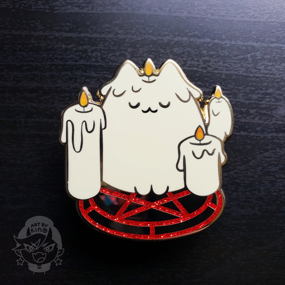Candle Cat Enamel Pin - Etsy