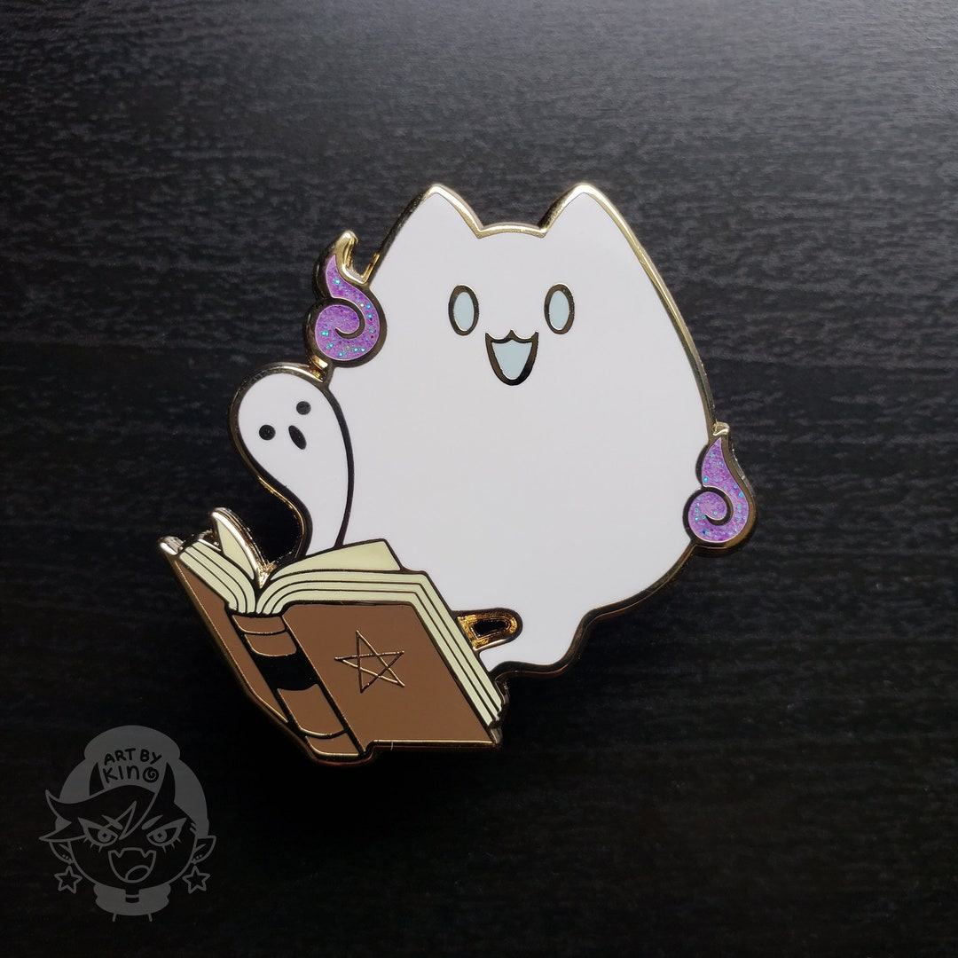 Ghost Cat Enamel Pin - Etsy