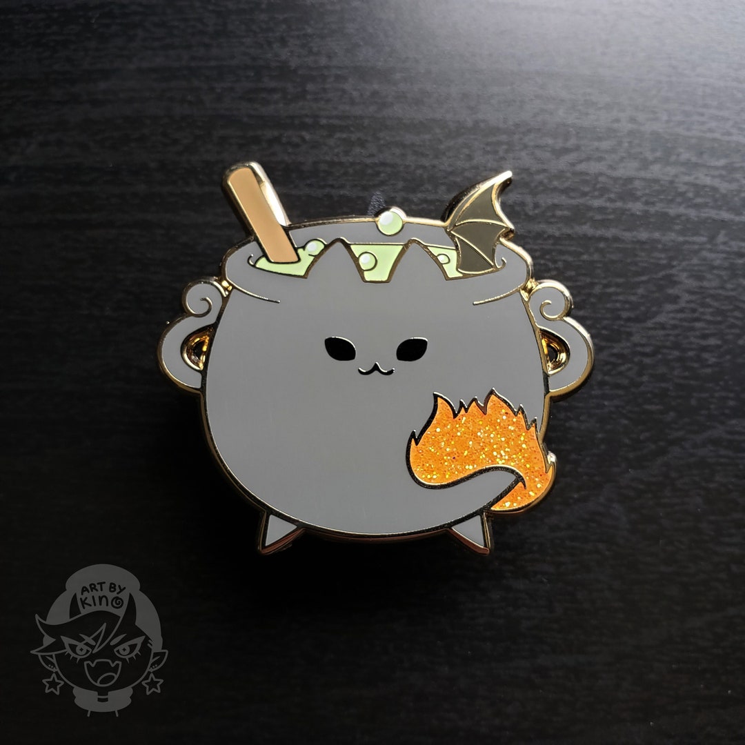 Cauldron Cat Enamel Pin - Etsy
