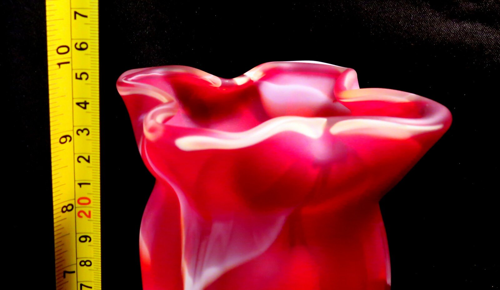 Vintage satin finished red slag glass vase | Etsy