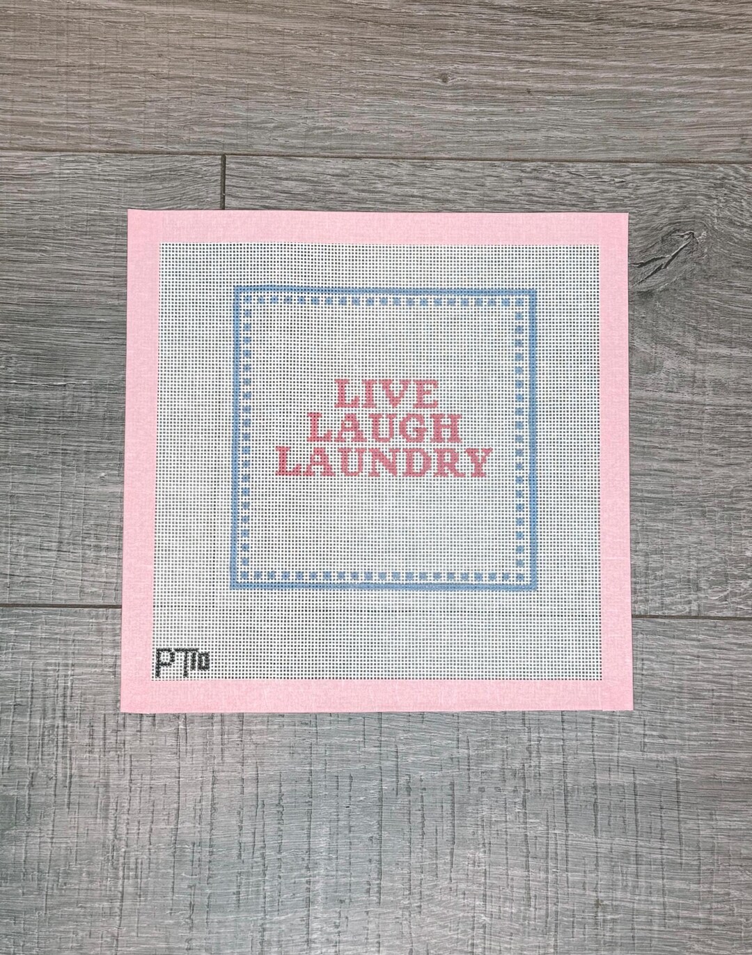 Live Laugh Laundry Needlepoint Canvas | Hand-painted 18 Mesh, 5" X 5 ...