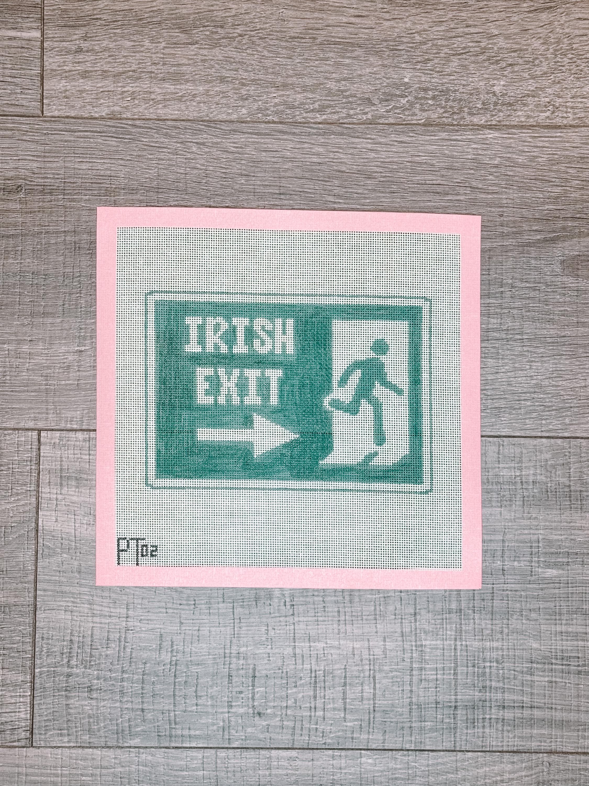 Irish Exit Needlepoint Canvas: Hand-painted St. Patrick's Day Design ...