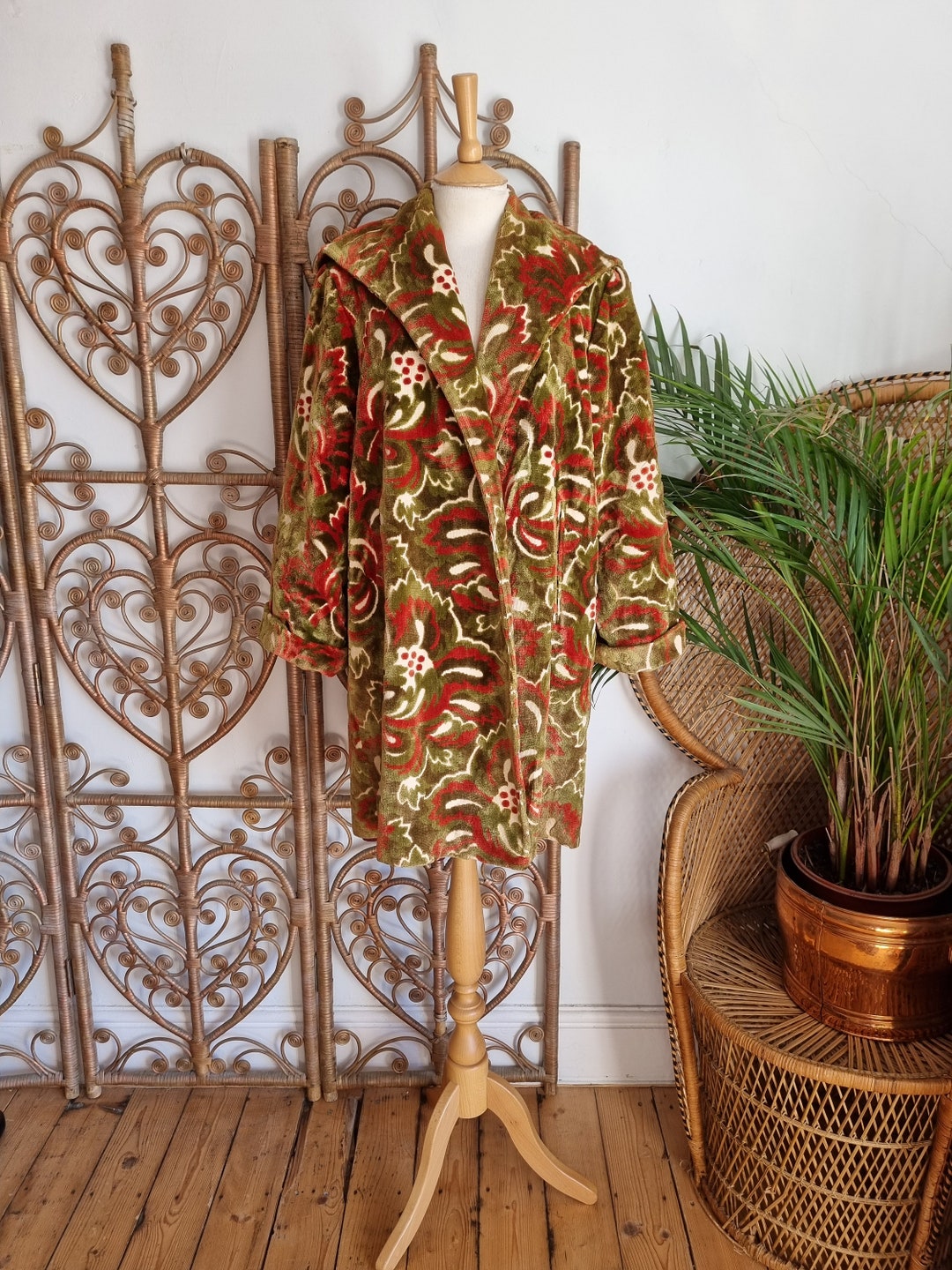 Vintage Devore Chenile Velour Velvet 60s 70s Penny Lane Maxi Coat ...