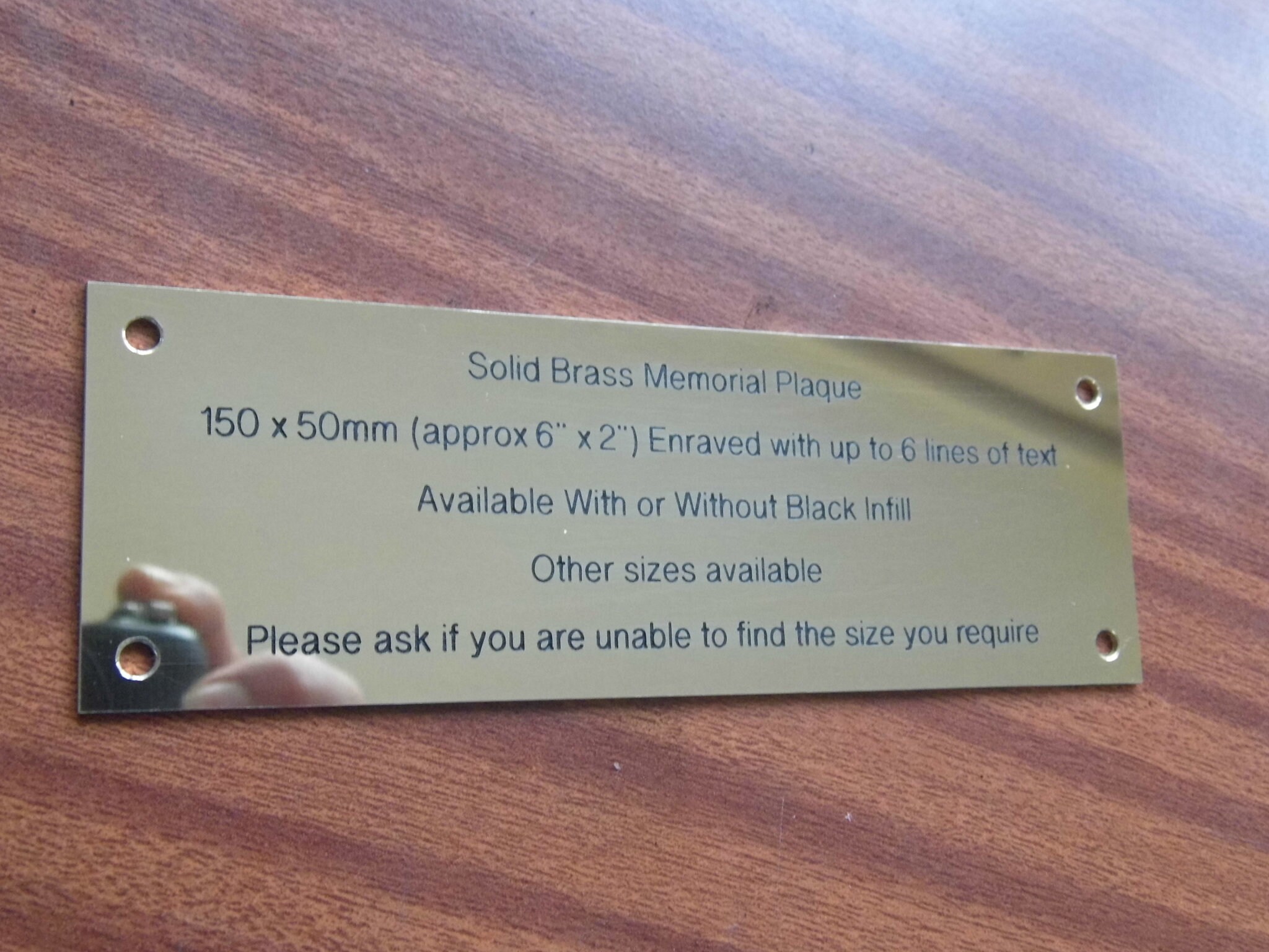 6" X 2" Solid Brass Polished Engraved Plaque Sign Bench Plate Memorial ...