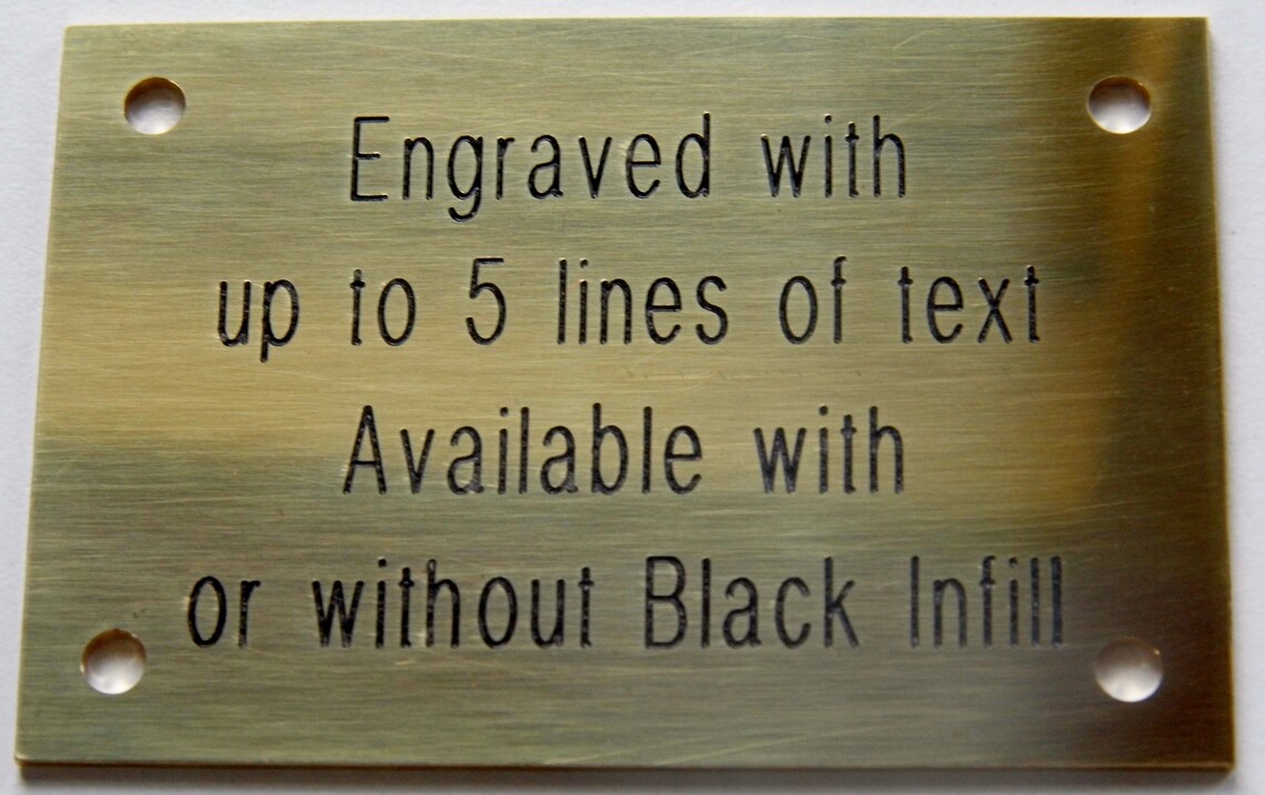 75x50mm Solid Brass Polished Engraved Plaque Sign Bench Plate | Etsy UK