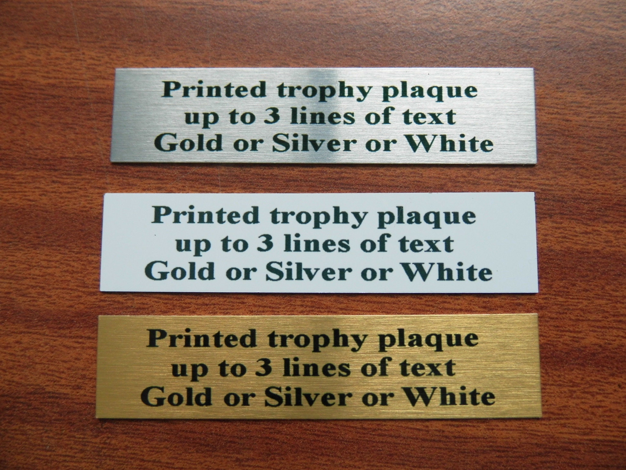 70x16mm Trophy Plaque Black Printed Text. Plate Plaque Picture Frame ...