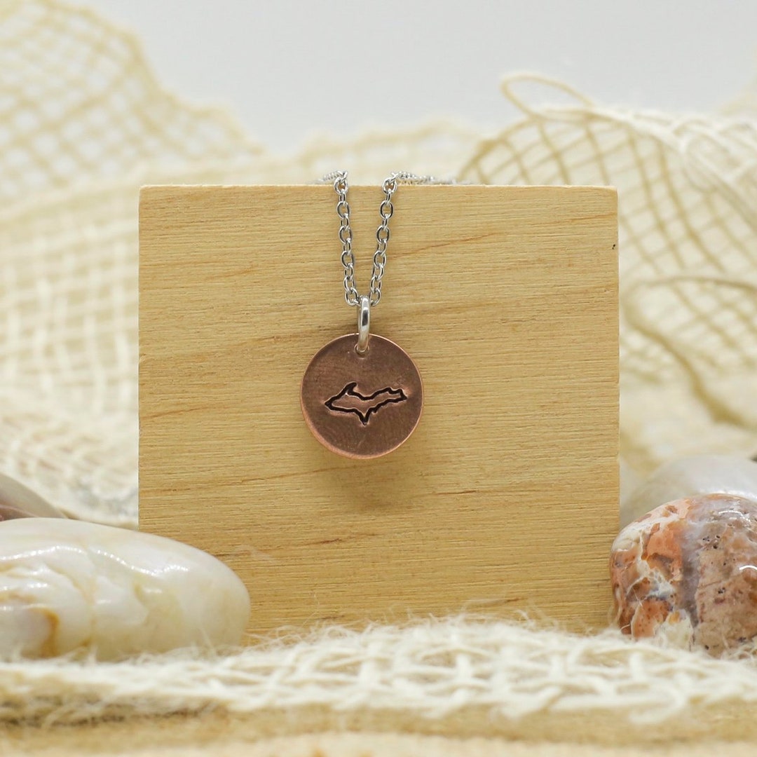 Michigan Upper Peninsula Copper Necklace, UP Jewelry, Upper Michigan ...
