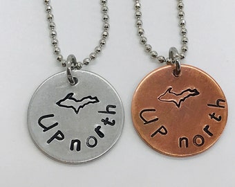 Wooden Upper Peninsula Michigan Necklace UP Yooper - Etsy