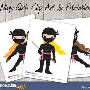 Ninja Girls Clip Art & Printables Set CA073 / Clipart / Ninja Wall ...