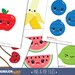Kawaii Fruit Party Clip Art & Printables Set / Cutesy Fruit Clipart ...