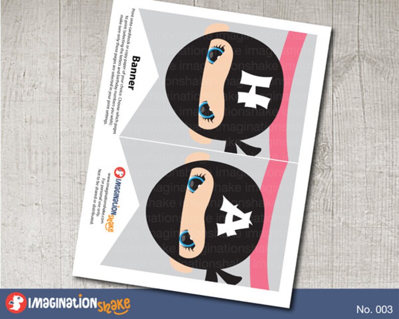 Ninja Girl Birthday Party Banner PRINTABLE / Ninja Birthday - Etsy