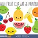 Kawaii Fruit Party Clip Art & Printables Set / Cutesy Fruit Clipart ...