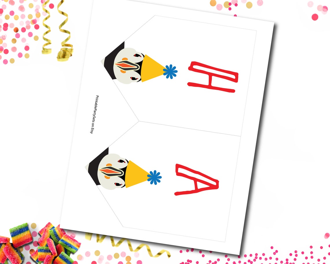 Puffin Birthday Party Banner PRINTABLE / Puffin Birthday Printables ...