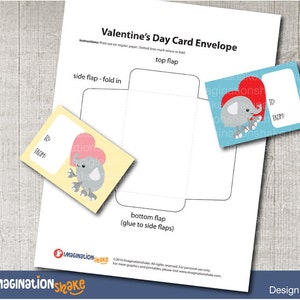 Valentine's Day Card Printouts Elephants PRINTABLE DIY / Love Cards / 3 ...