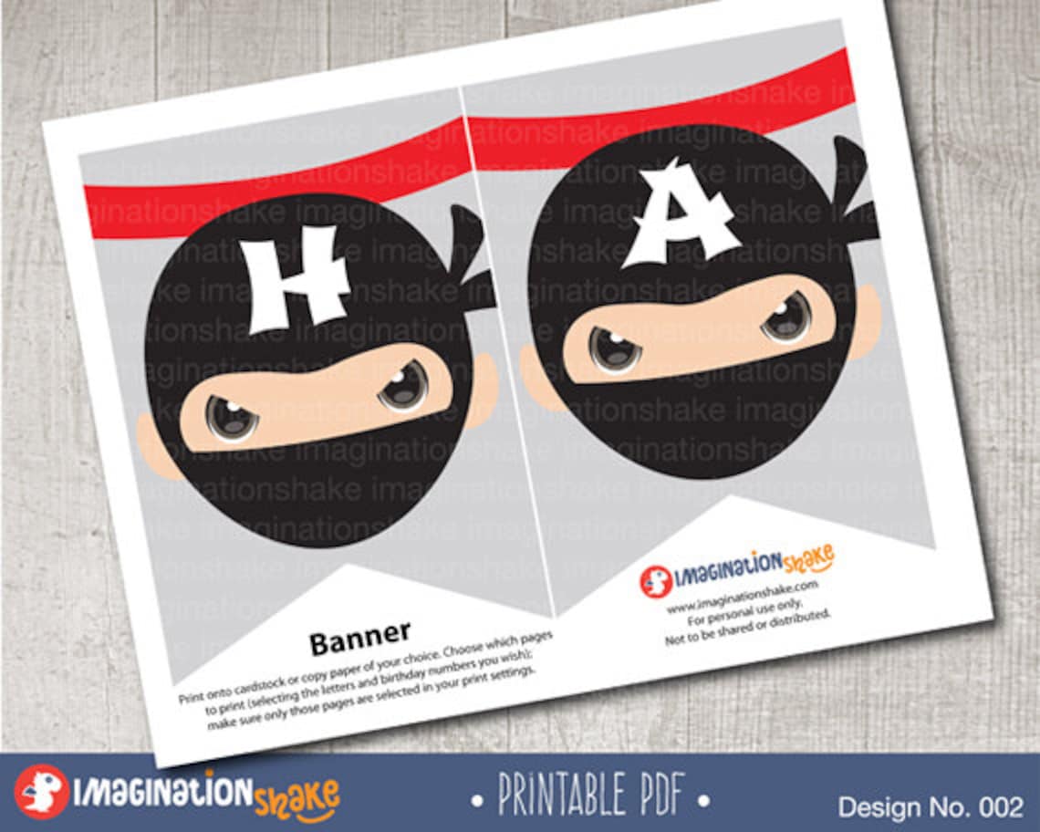 Ninja Birthday Party Banner PRINTABLE / Ninja Birthday Printables ...