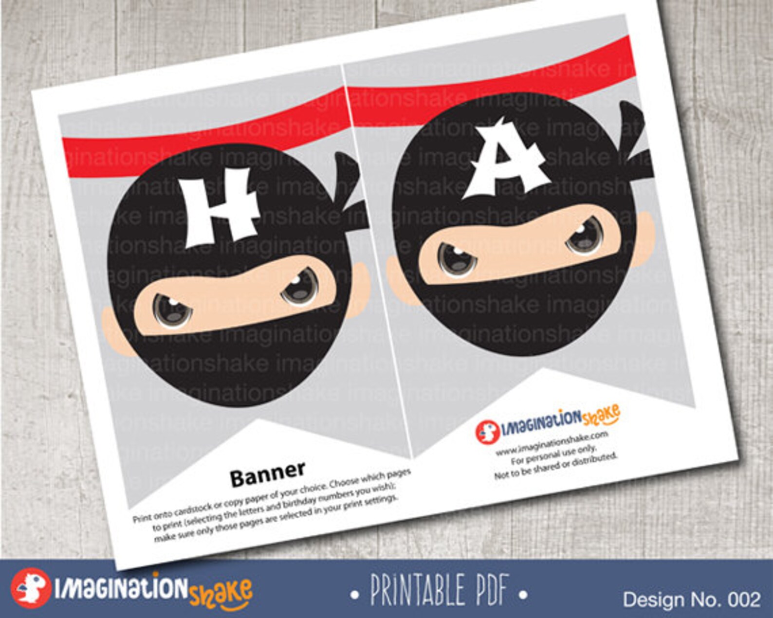 Ninja Birthday Party Banner PRINTABLE / Ninja Birthday Printables ...