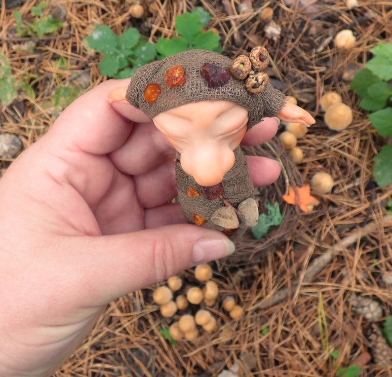 OOAK Art Doll Wood Elf in Nest Pixie Baby Fairy Cocoon Polymer - Etsy