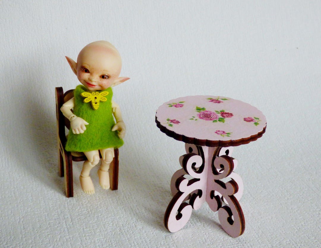 Doll Furniture Table Wooden Furniture for Dollhouse Miniature Table ...