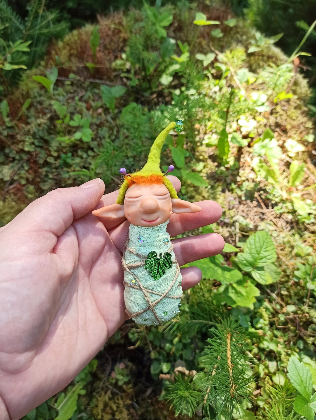 OOAK Art Doll Fairy Cocoon OOAK Pixie Baby Small Fairy Doll Elf Doll ...