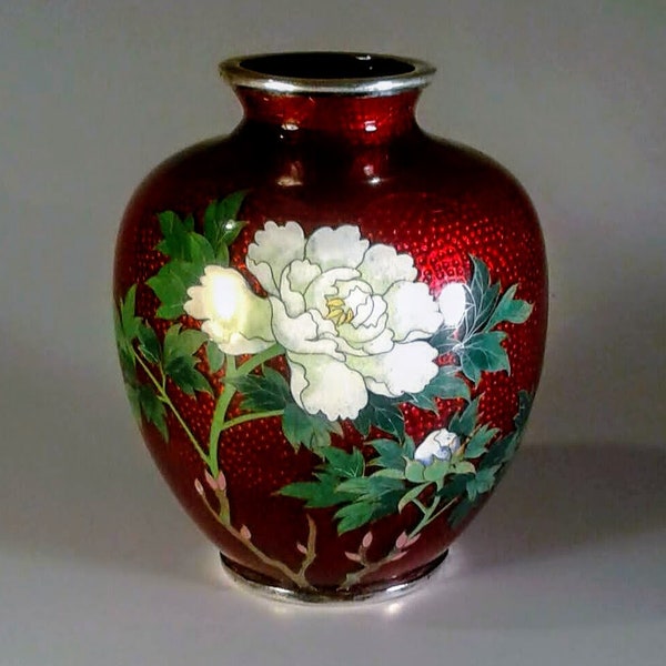 Pigeon Blood Cloisonne Vase - Etsy