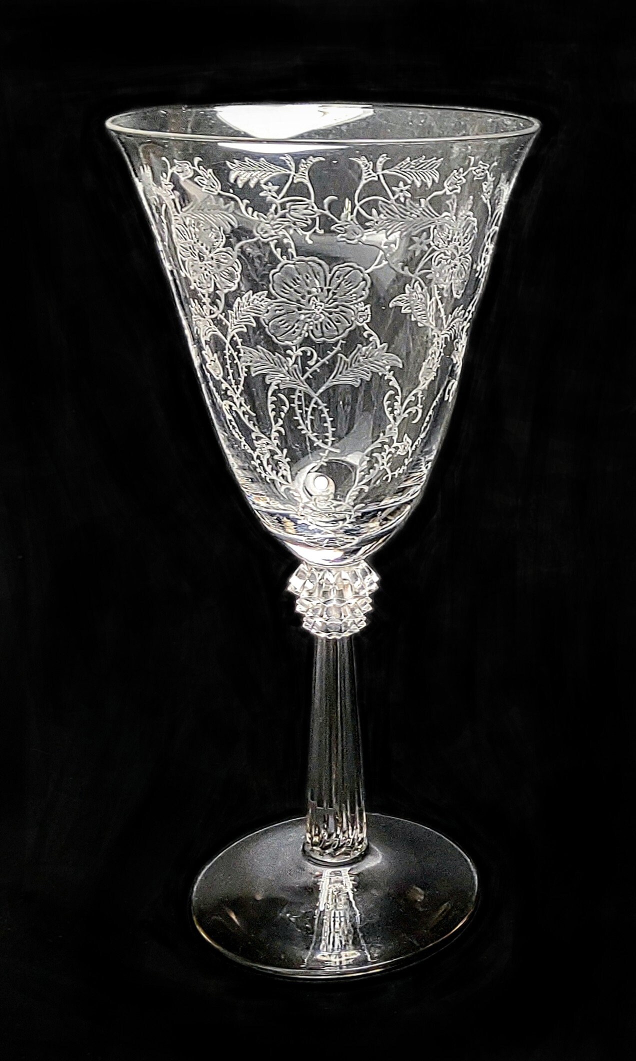 Fostoria Etched Crystal Stemware Water/wine Glass. Two 2 Piece Set ...
