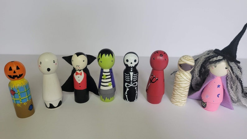 Spooky Cute Halloween Peg Dolls - Etsy