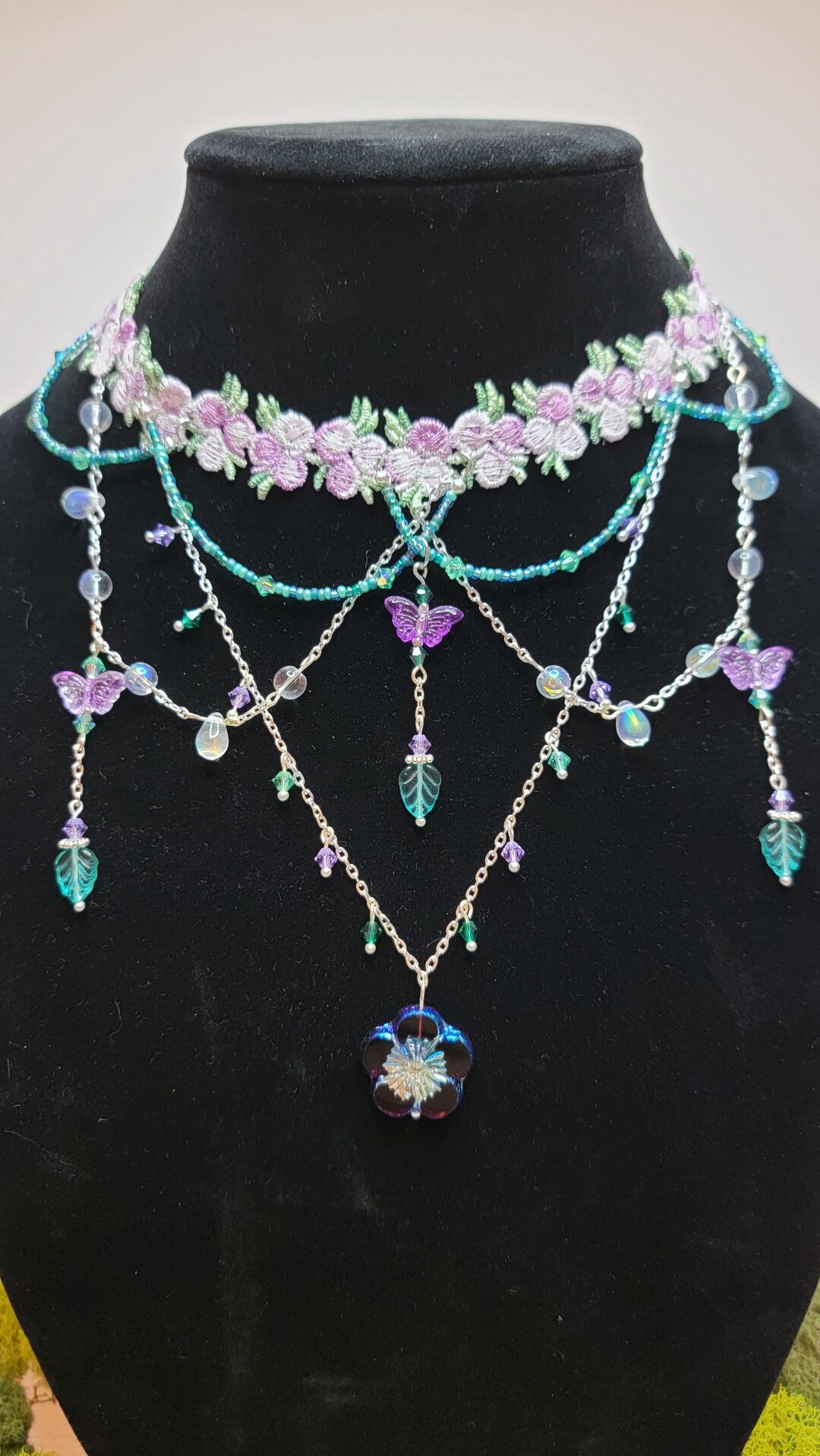 Embroidered Fairy Choker With Butterflies - Etsy