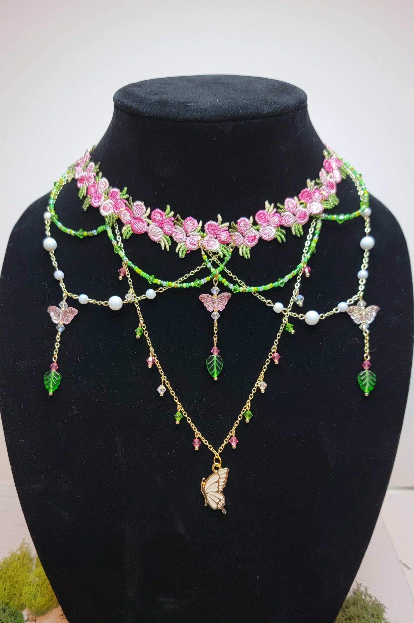 Embroidered Fairy Choker With Butterflies - Etsy