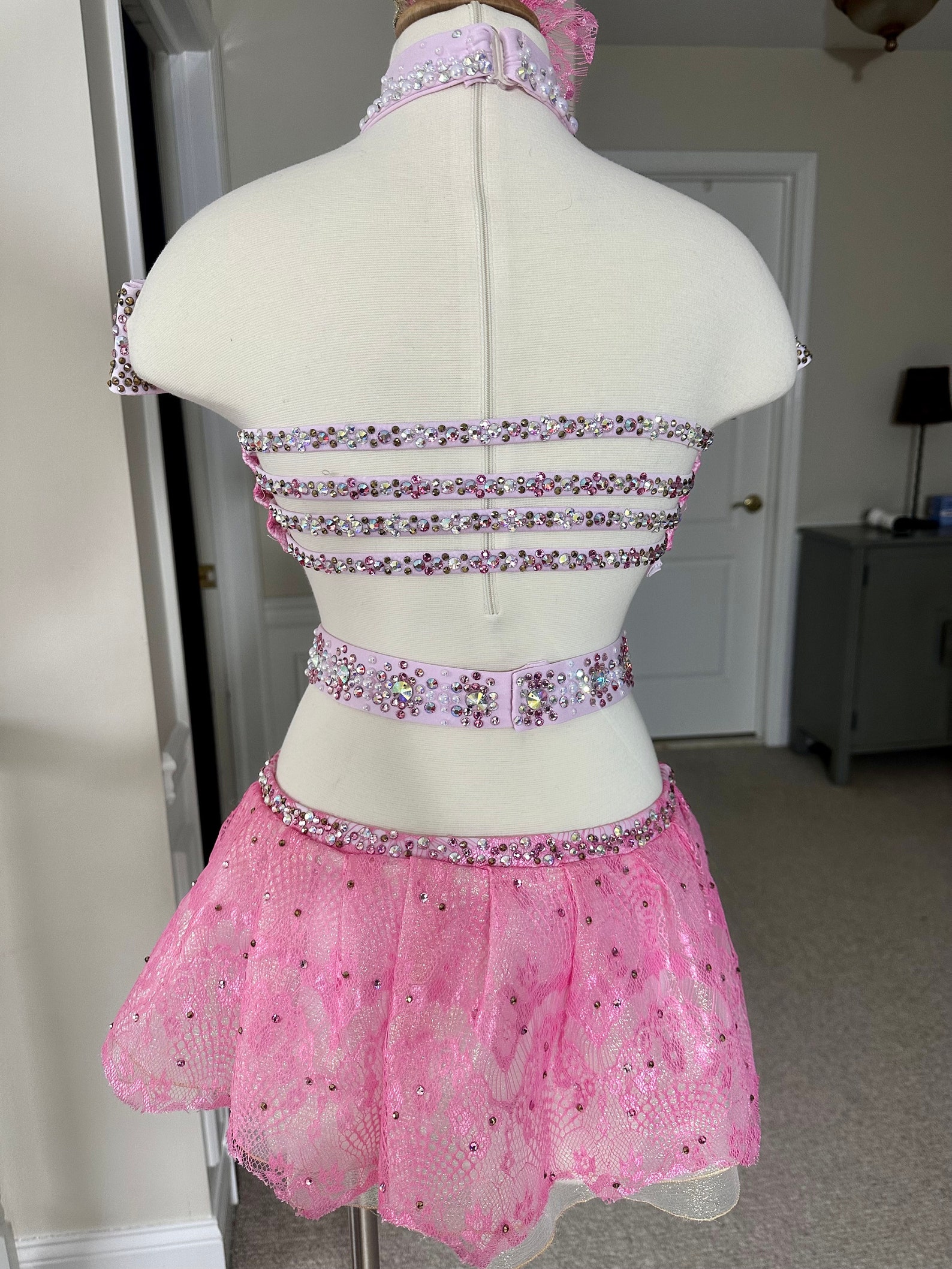 Pink Girls One-piece Jazz Dance Costume, Custom Couture Costumes ...