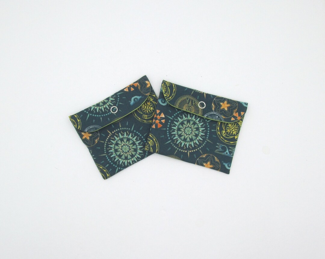Teal Map Symbols Print Flap Top Snap Closure Bag Lined Single Pocket ...