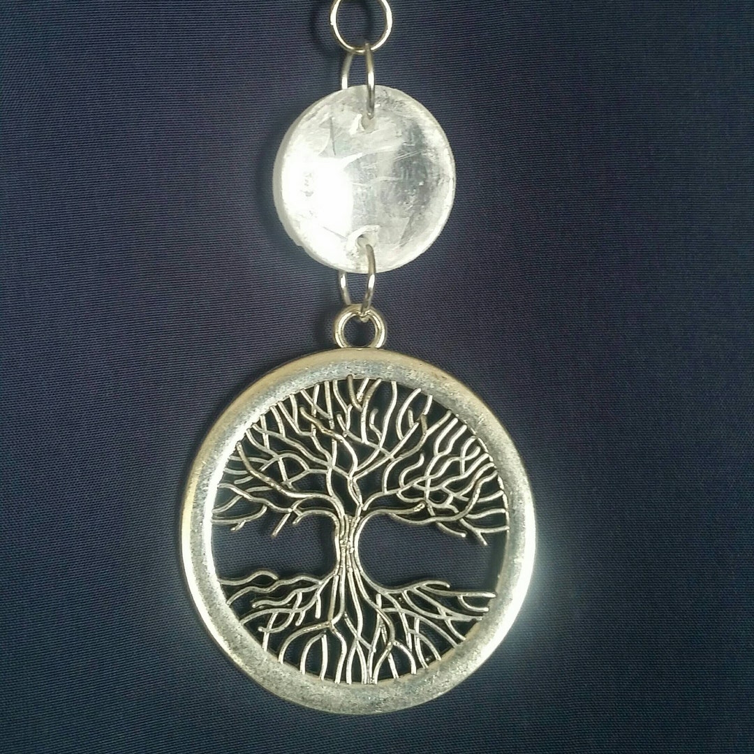 Tree of Life Jewelry Crystal Selenite Necklace / Selenite Moon Jewelry ...