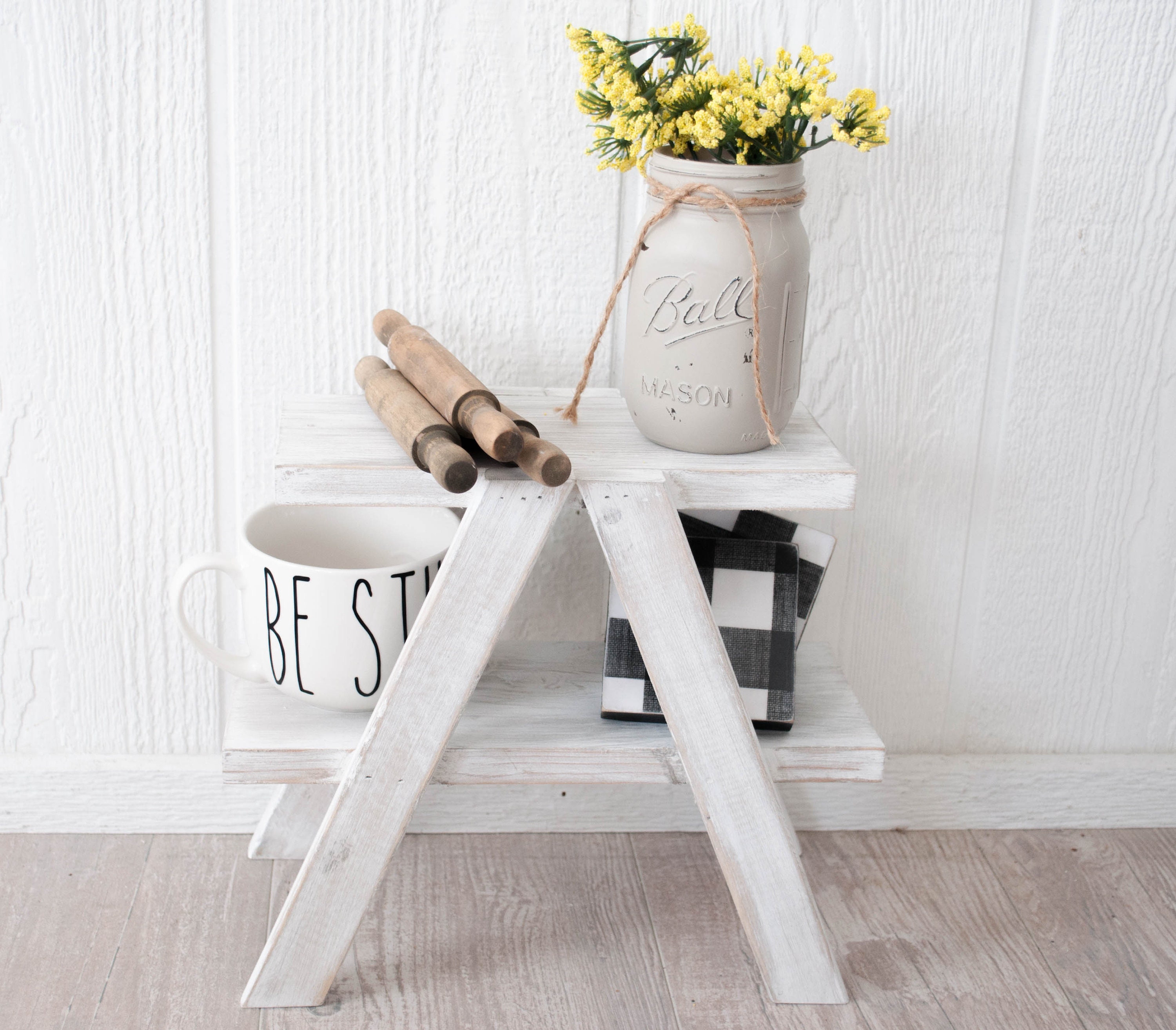 Tiered Tray Ladder, Mini Ladder Riser, Mini Ladder Shelf, Farmhouse ...