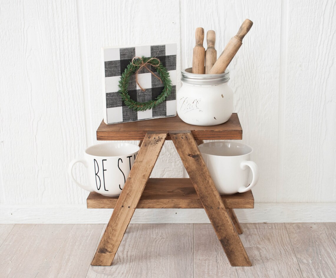 Tiered Tray Ladder Mini Ladder Riser Mini Ladder Shelf | Etsy