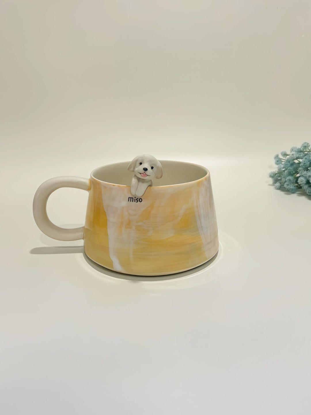 Handmade Pet Portrait Ceramic Cup: Custom Cat & Dog Coffee Mug, 400ml ...