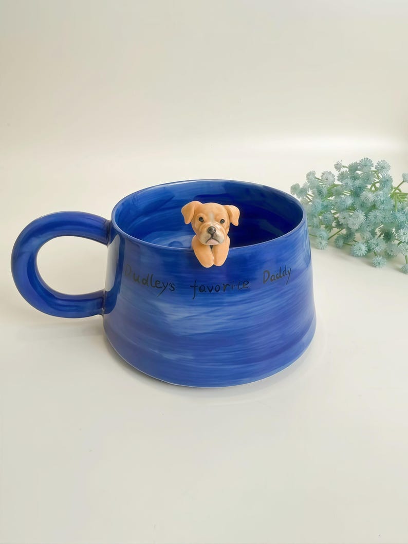 Custom Color Pet Statue Cup, Custom Pet Portrait Mug, Personalized Pet ...